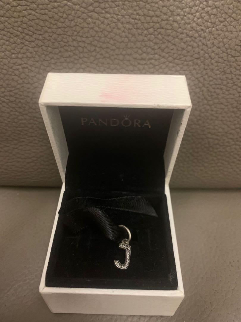 Authentic Pandora letter J charm, Women's Fashion, Jewelry & Organizers ...