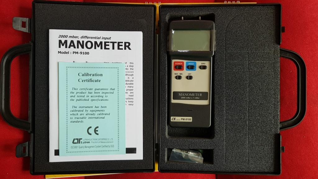 Differential Pressure Manometer, Digital Manometer, 2000 mBAR, Lutron ...