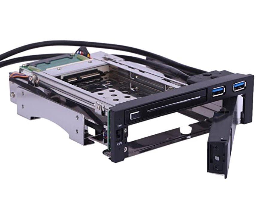 Dual Bay 3.5" + 2.5" Inch SATA III HDD & SSD Tray Caddy with USB 3.0 ...
