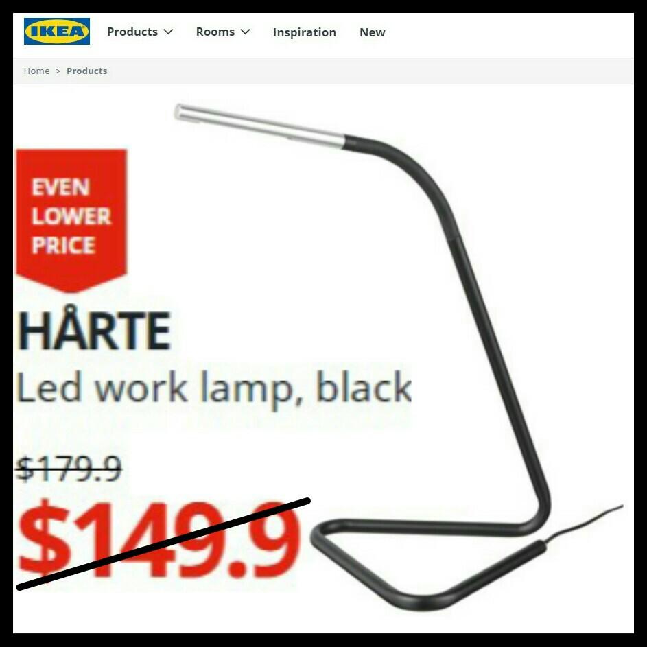 Ikea Harte USB LED lamp工作燈 黑色 table lamp 枱燈, 傢俬＆家居, 其他 - Carousell