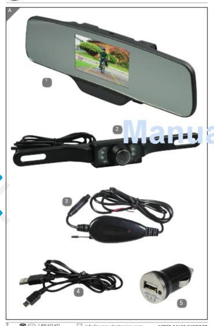 Maginon Vision Car Wireless Rear View Mirror with Reversing Back Up ...