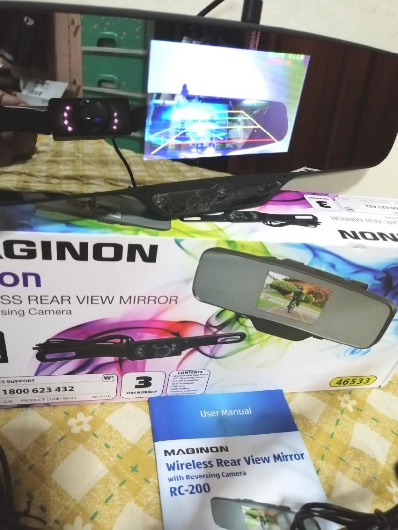 Maginon Vision Car Wireless Rear View Mirror with Reversing Back Up ...