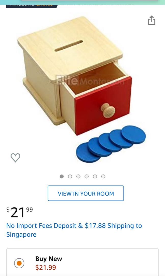 Montessori coin drop box, Hobbies & Toys, Toys & Games on Carousell