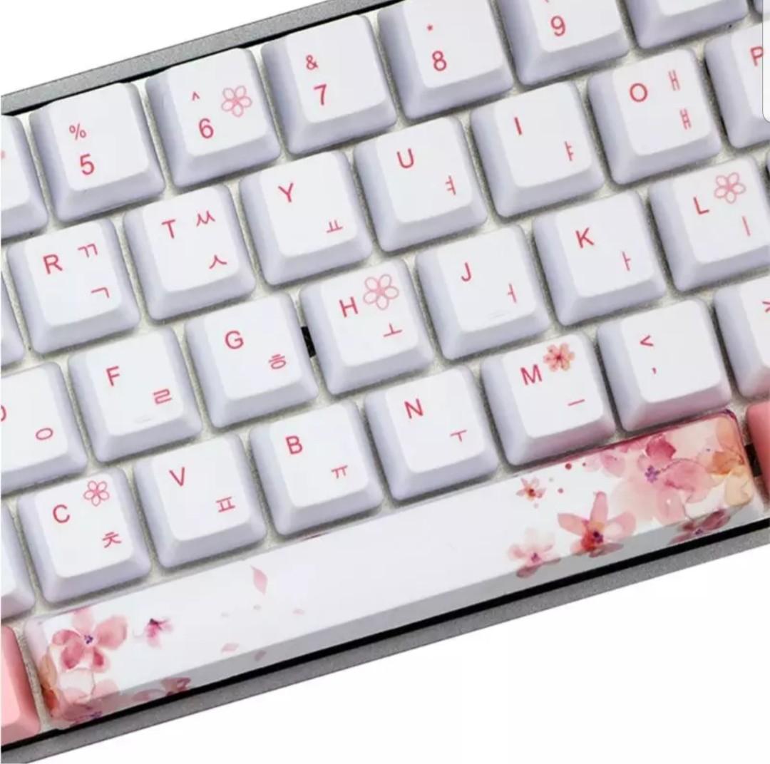 Sakura theme PBT Keycaps English/Japanese/Korean (73 keys), Computers ...