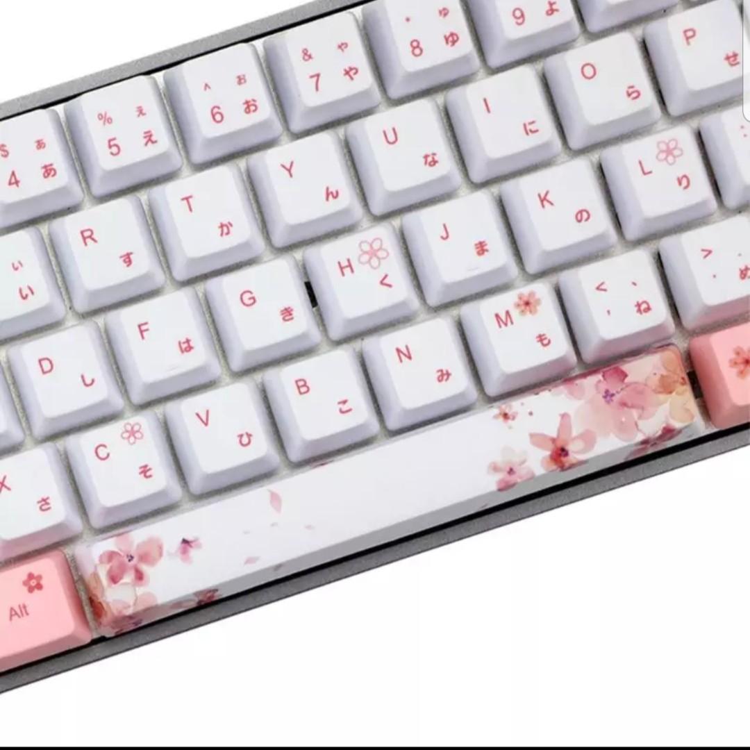 Sakura theme PBT Keycaps English/Japanese/Korean (73 keys), Computers ...