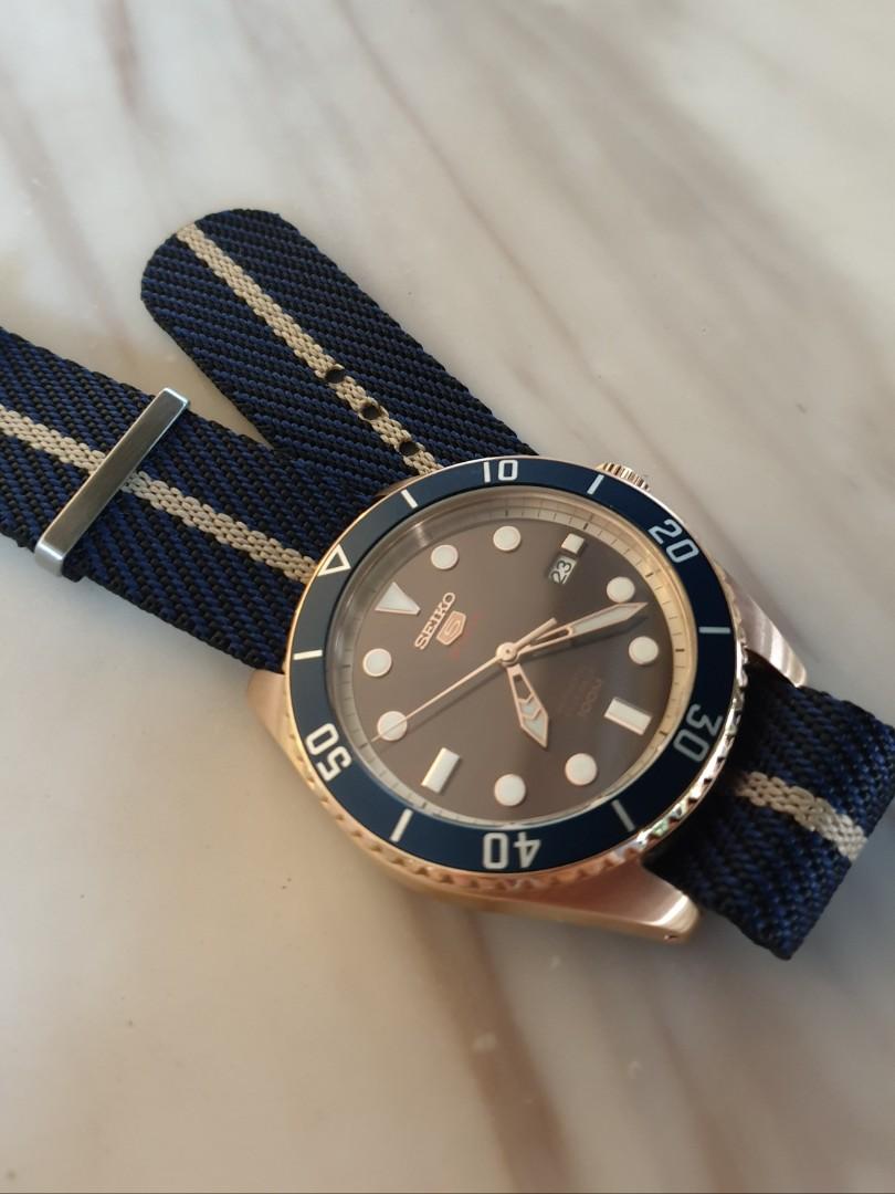 Seiko 5 Sports Rose Gold Chocolate Dial, Men's Fashion, Watches ...