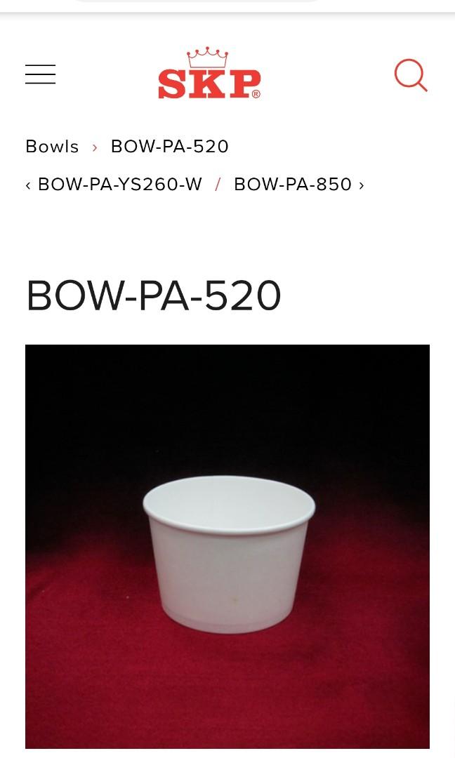SKP Paper Bowl 520cc, Furniture & Home Living, Kitchenware & Tableware ...