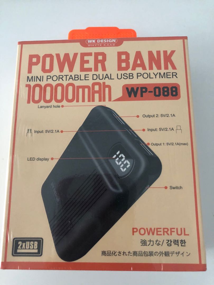 WK Design 10,000mAh Mini Powerbank LED Display, Mobile Phones & Gadgets ...