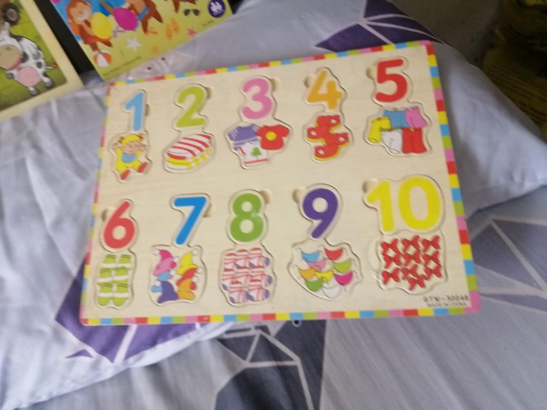 Educational wooden pin puzzle and egg relay game, Babies & Kids, Infant ...