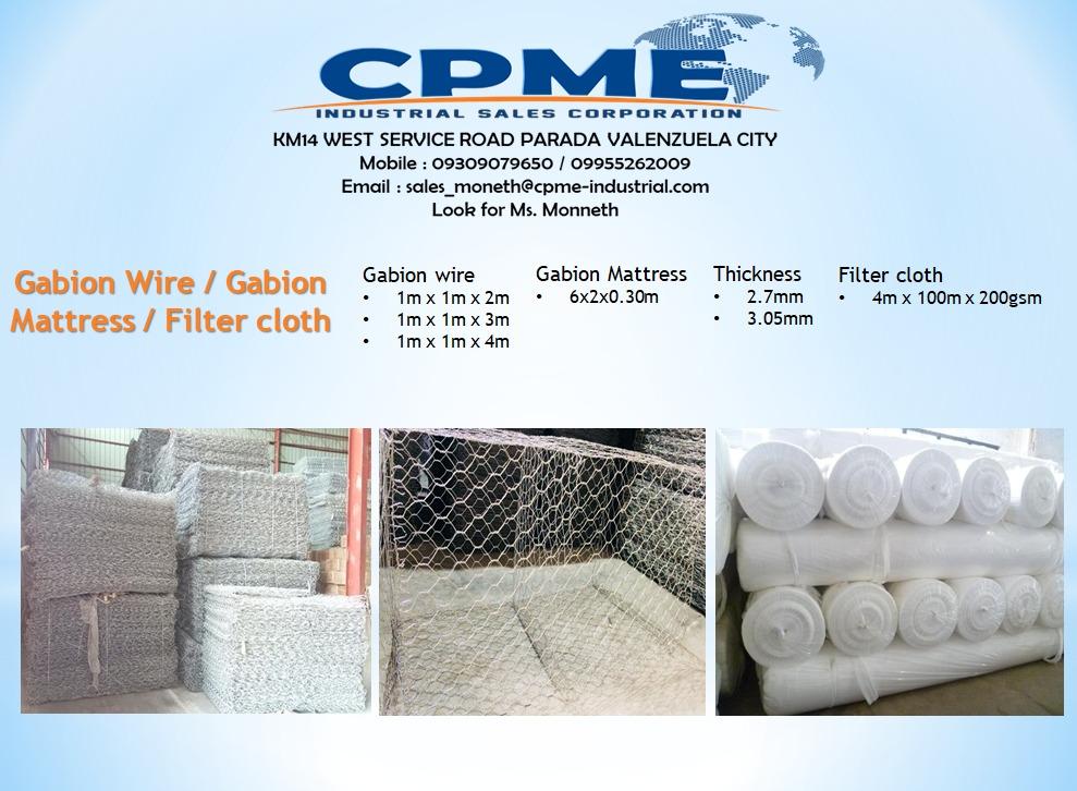 GABION WIRE / GABION MATTRESS / FILTER CLOTH, Commercial & Industrial ...