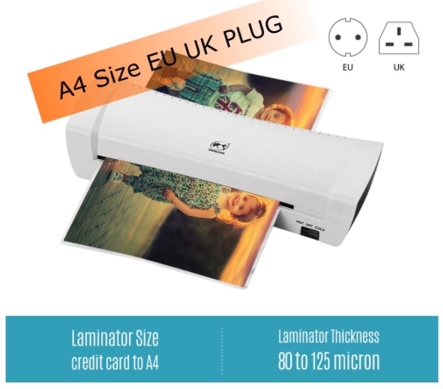 A4 Size Hot & Cold Thermal Laminator Laminating Machine With 2 Rollers ...
