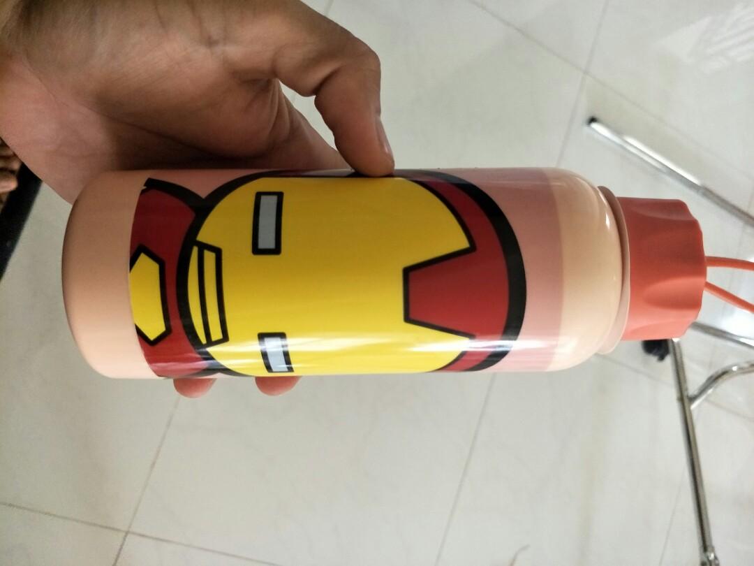Iron man water bottle, Everything Else on Carousell