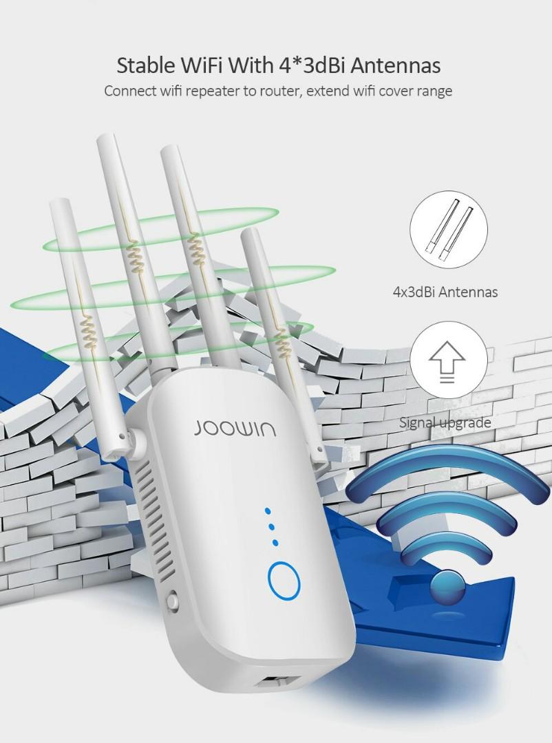 Joowin JW-WR758AC 1200Mbps High Speed Wifi Repeater 2.4G&5.8G Dual Band ...