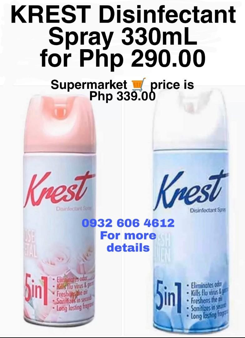 KREST Disinfectant Spray 330mL, Beauty & Personal Care, Sanitizers ...