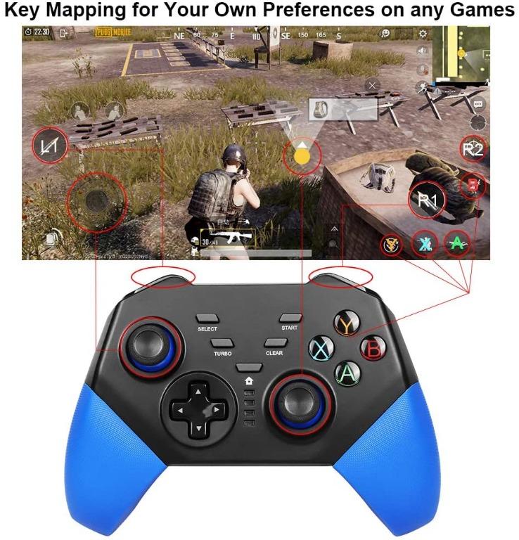 Mobile Game Controller, PowerLead PG8721 Wireless Turbo Combo Key ...
