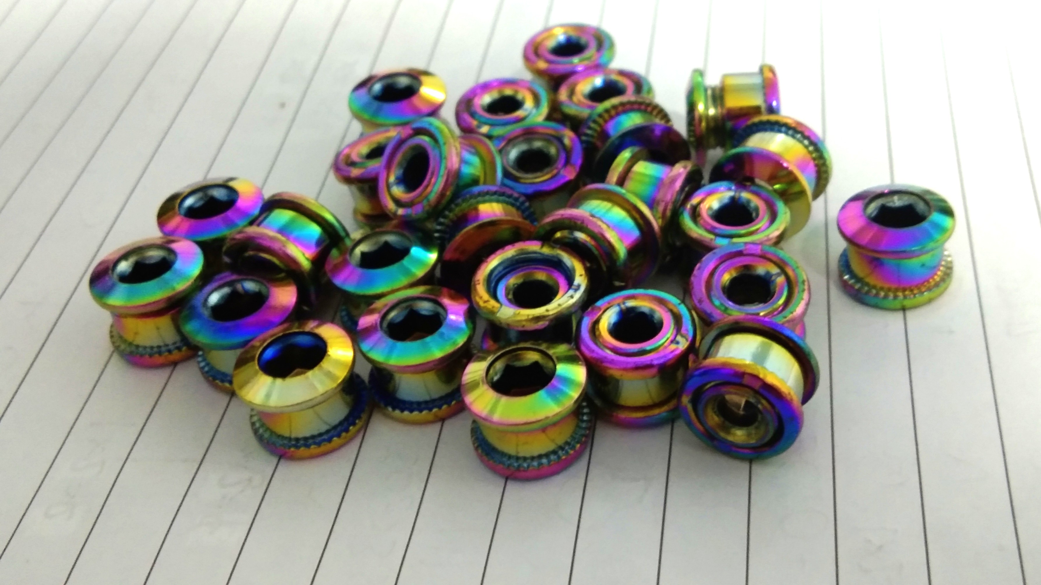 Oil Slick Chainring Bolts, Sports Equipment, Bicycles & Parts, Bicycles ...