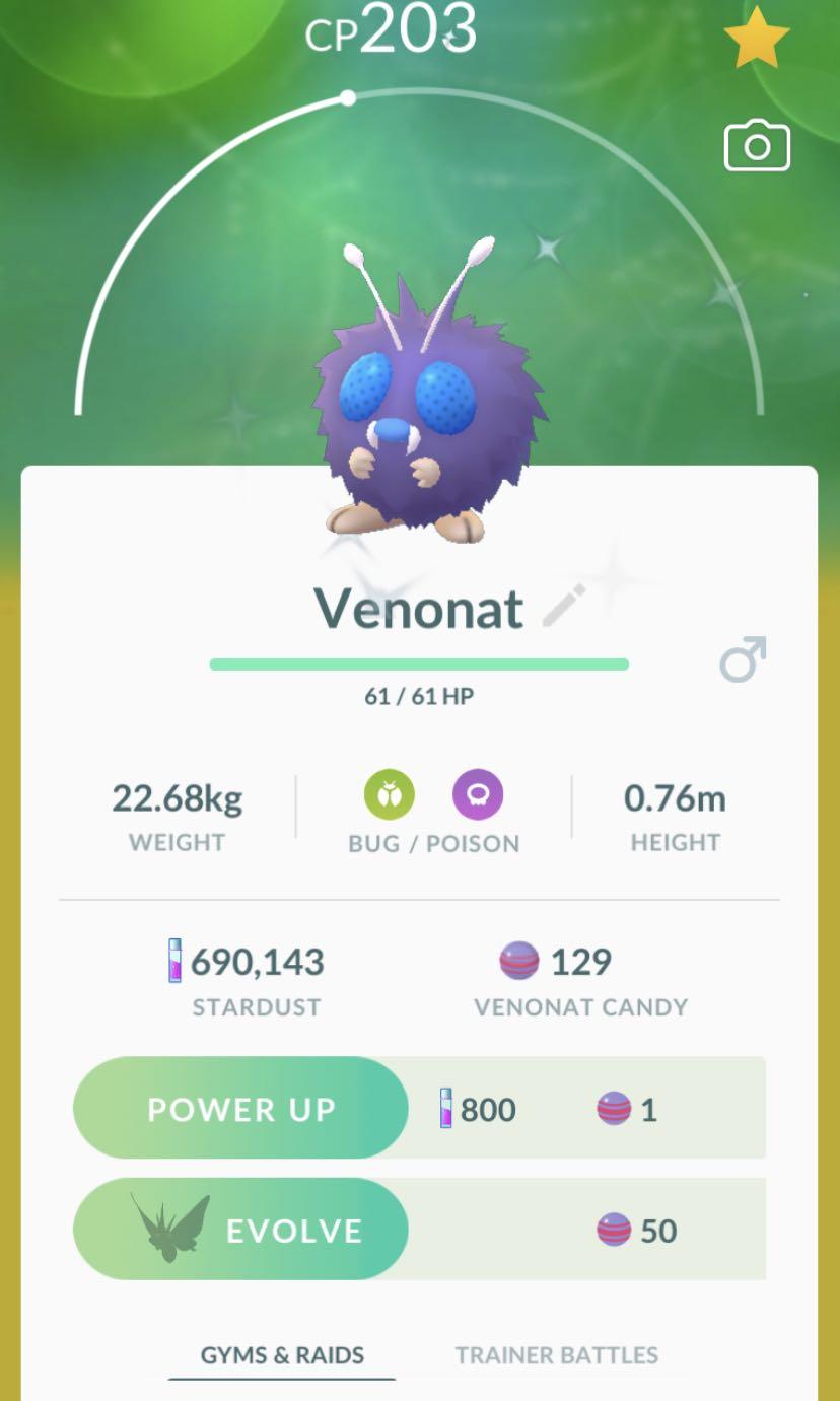 Pokemon Go shiny venonat, Video Gaming, Gaming Accessories, Game Gift ...