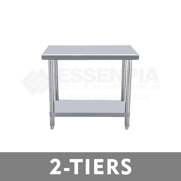 TWO-layer Cooking Table Storage Rack Storage Shelf Restaurant Kitchen ...