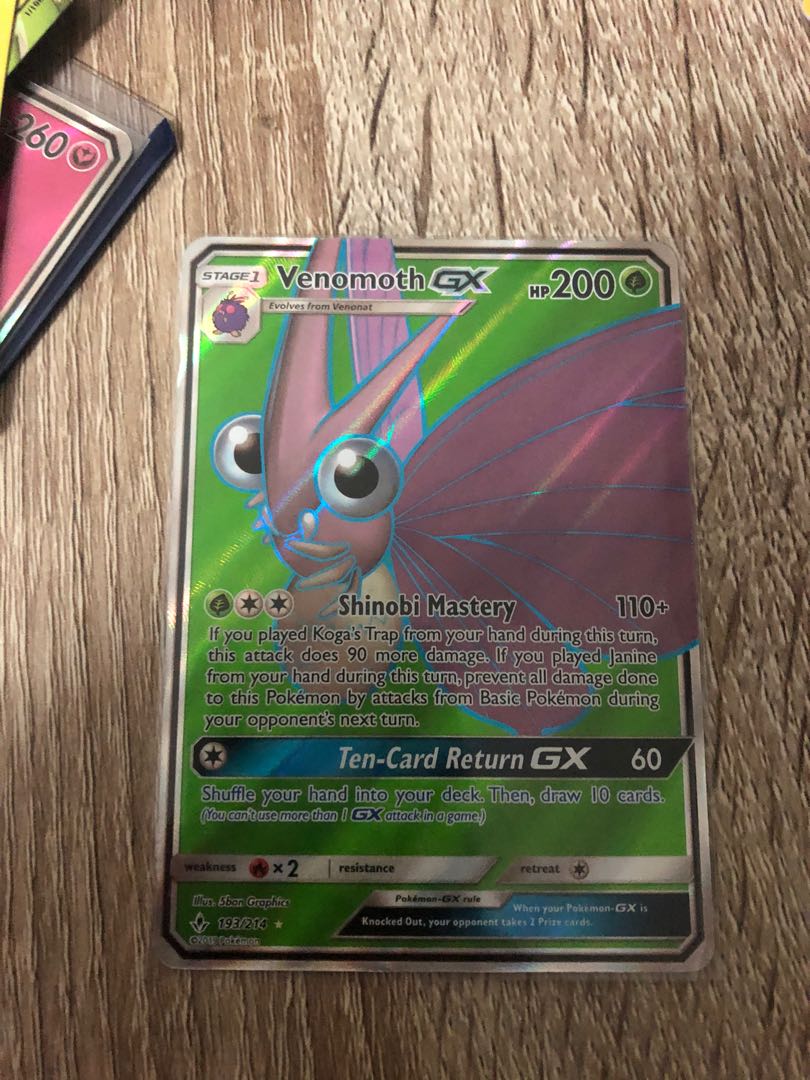 Venomoth GX full art pokemon card, Hobbies & Toys, Toys & Games on ...