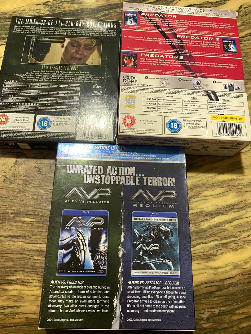 Aliens And Predators Complete Blu Ray Collection, Hobbies & Toys, Music ...