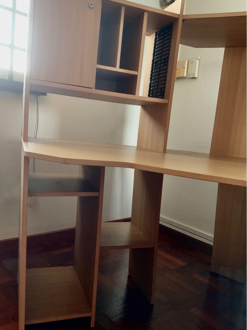 Corner Study Table (w Broken Back Support), Furniture & Home Living ...