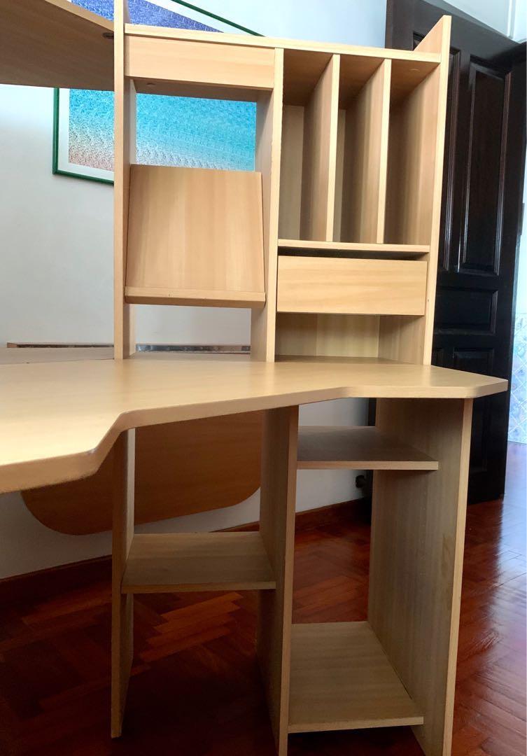 Corner Study Table (w Broken Back Support), Furniture & Home Living ...
