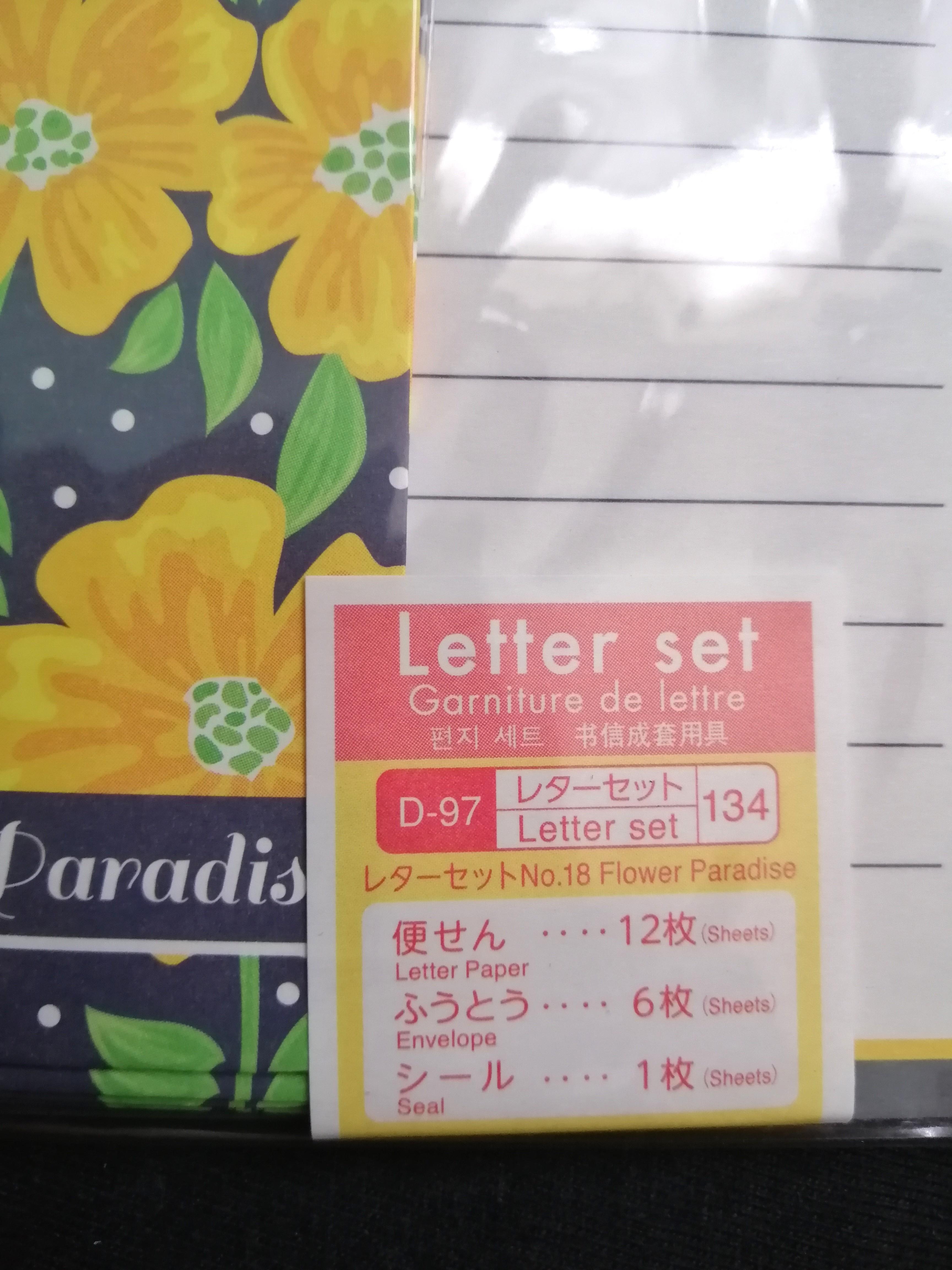 Daiso Flower Paradise Letter Set, Hobbies & Toys, Stationary & Craft ...