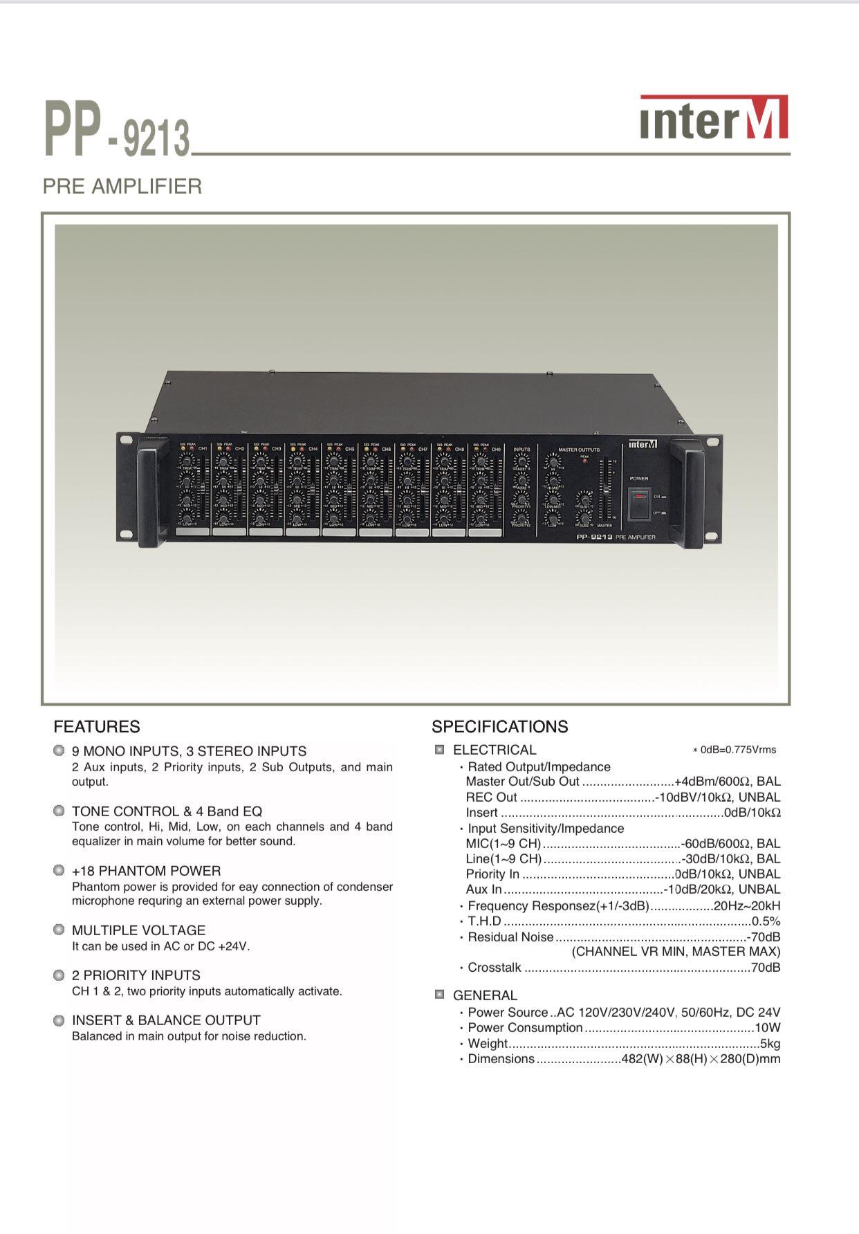 inter M Preamp Mixer, Audio, Other Audio Equipment on Carousell