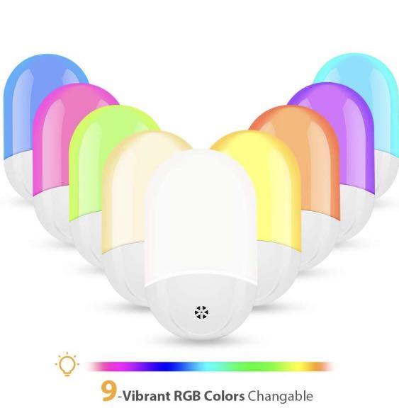 LED Night Light Plug in - Remote RGB Color Changing Plug-into Wall ...