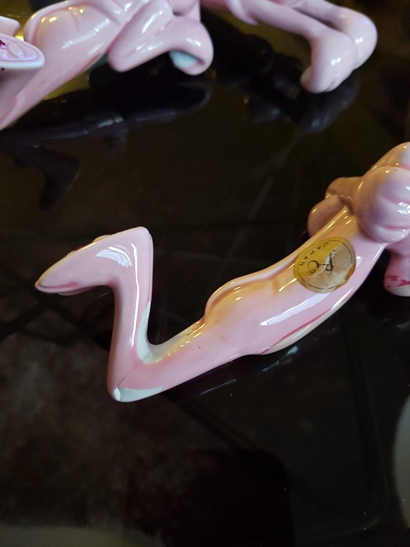 Rare 80's porcelain pink panther figurines, Vintage & Collectibles ...