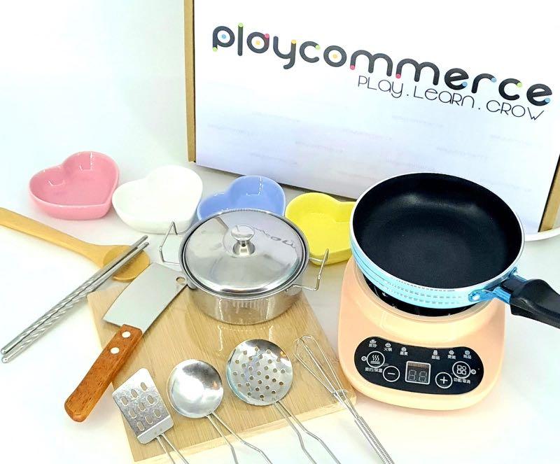 Kids Real Cooking Set With Stove, Frying Pan, Chopping Board, Chopper ...