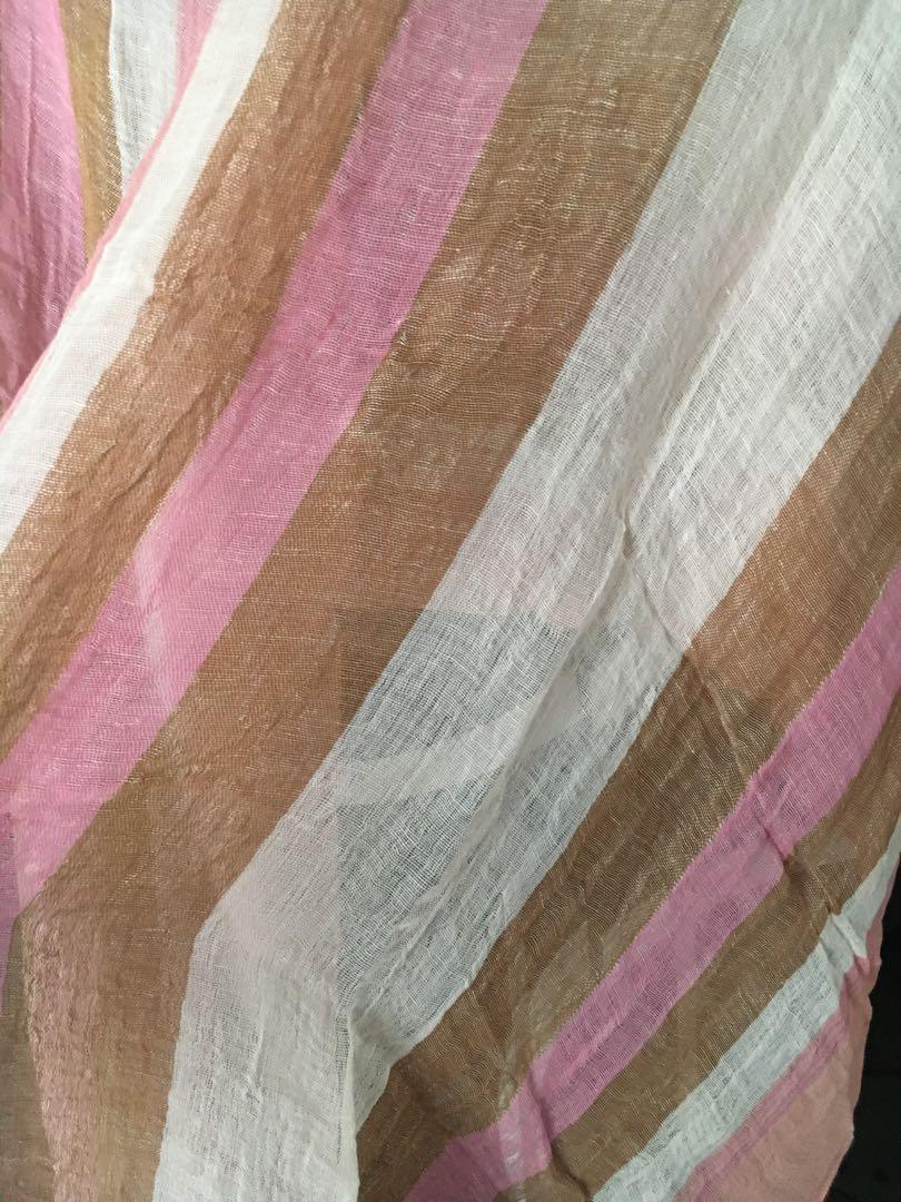 Selendang warna pastel pink coklat putih*, Fesyen Wanita, Aksesoris di ...