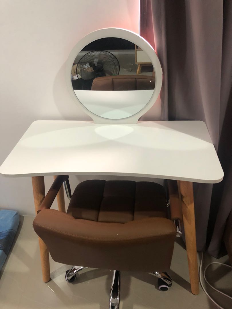 Vanity Table Study Table with Mirror, Furniture & Home Living ...