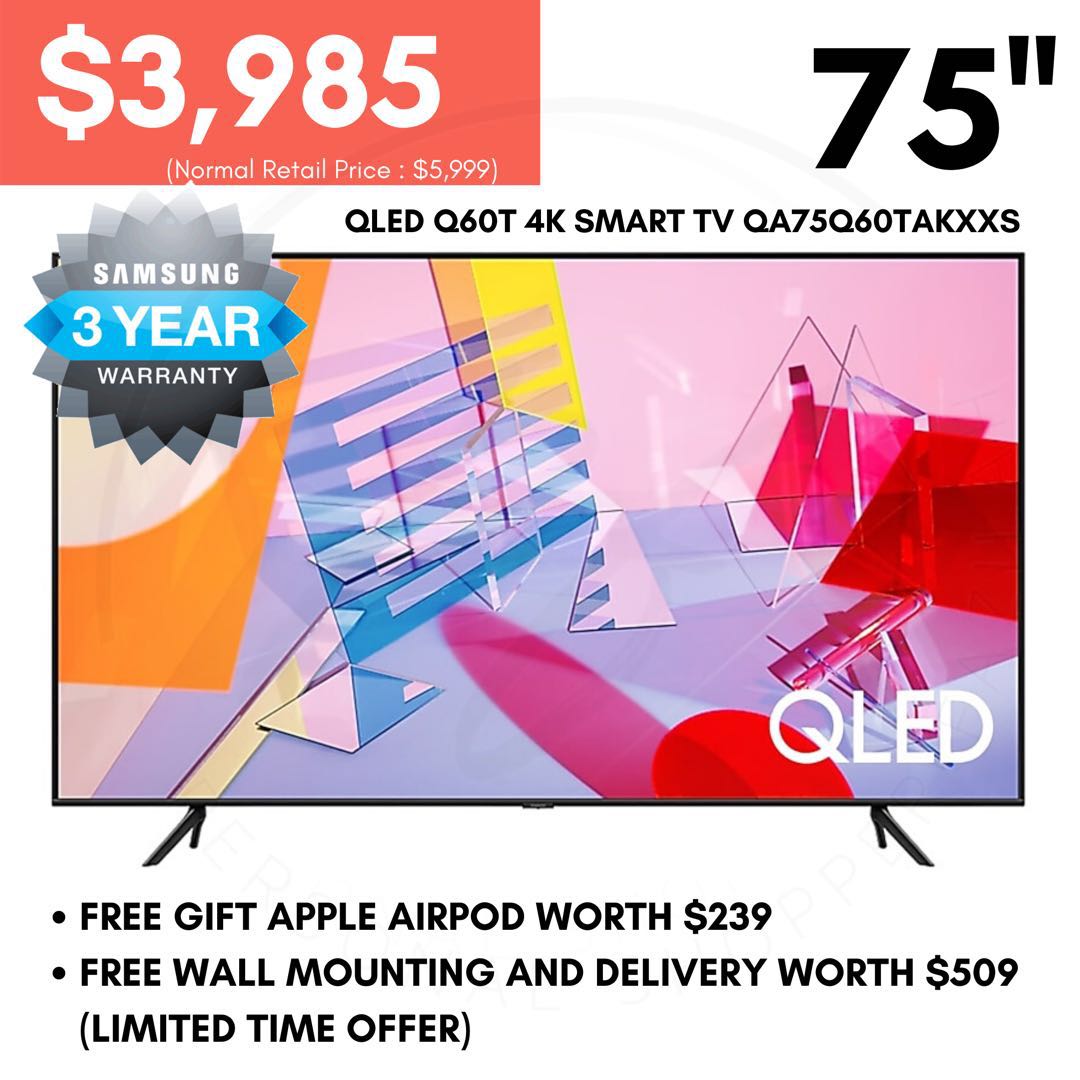 75” INCH SAMSUNG 4K QLED SMART TV Q60T, TV & Home Appliances, TV ...