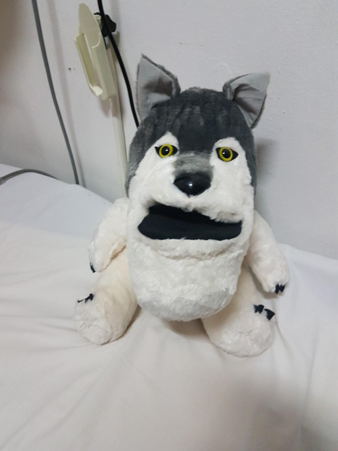 Authentic Large Shakurel Planet Sitting Husky/ Wolf Plush Soft Toy ...