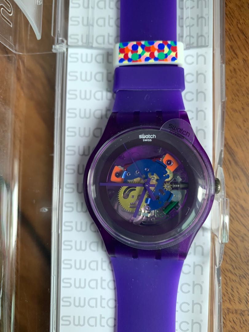 (Brand new) Swatch Purple Lacquered SUOV100, Mobile Phones & Gadgets ...