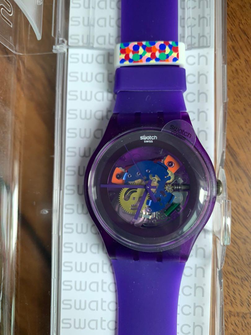 (Brand new) Swatch Purple Lacquered SUOV100, Mobile Phones & Gadgets ...