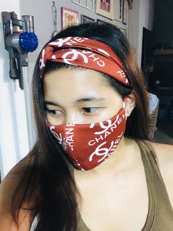 CHANEL MASK + TURBAN, Women's Fashion, Watches & Accessories, Hair ...