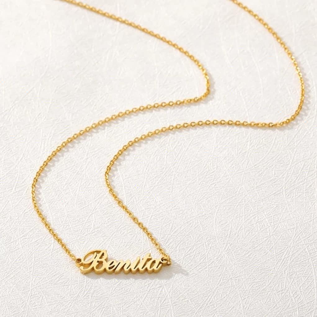 Custom Name Necklace - Classic Font or Custom Font, Women's Fashion ...