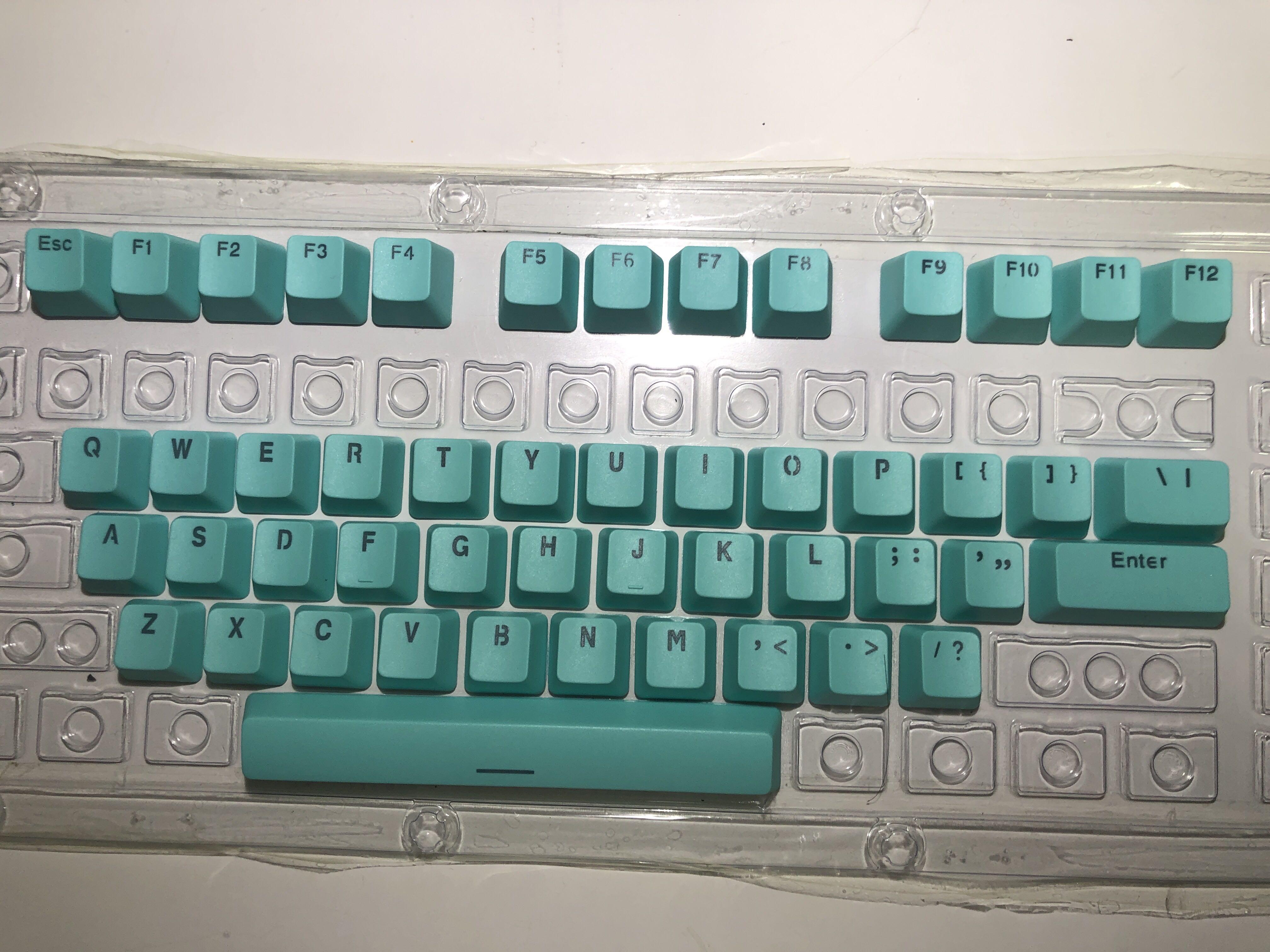 Double shot PBT keycaps (turquoise), Electronics, Computer Parts ...