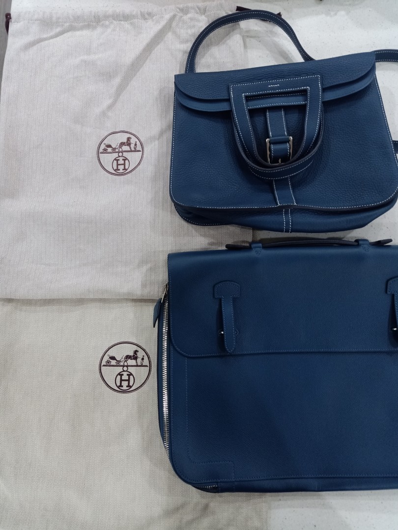 Hermes laptop bag and sling bag, Luxury, Bags & Wallets on Carousell