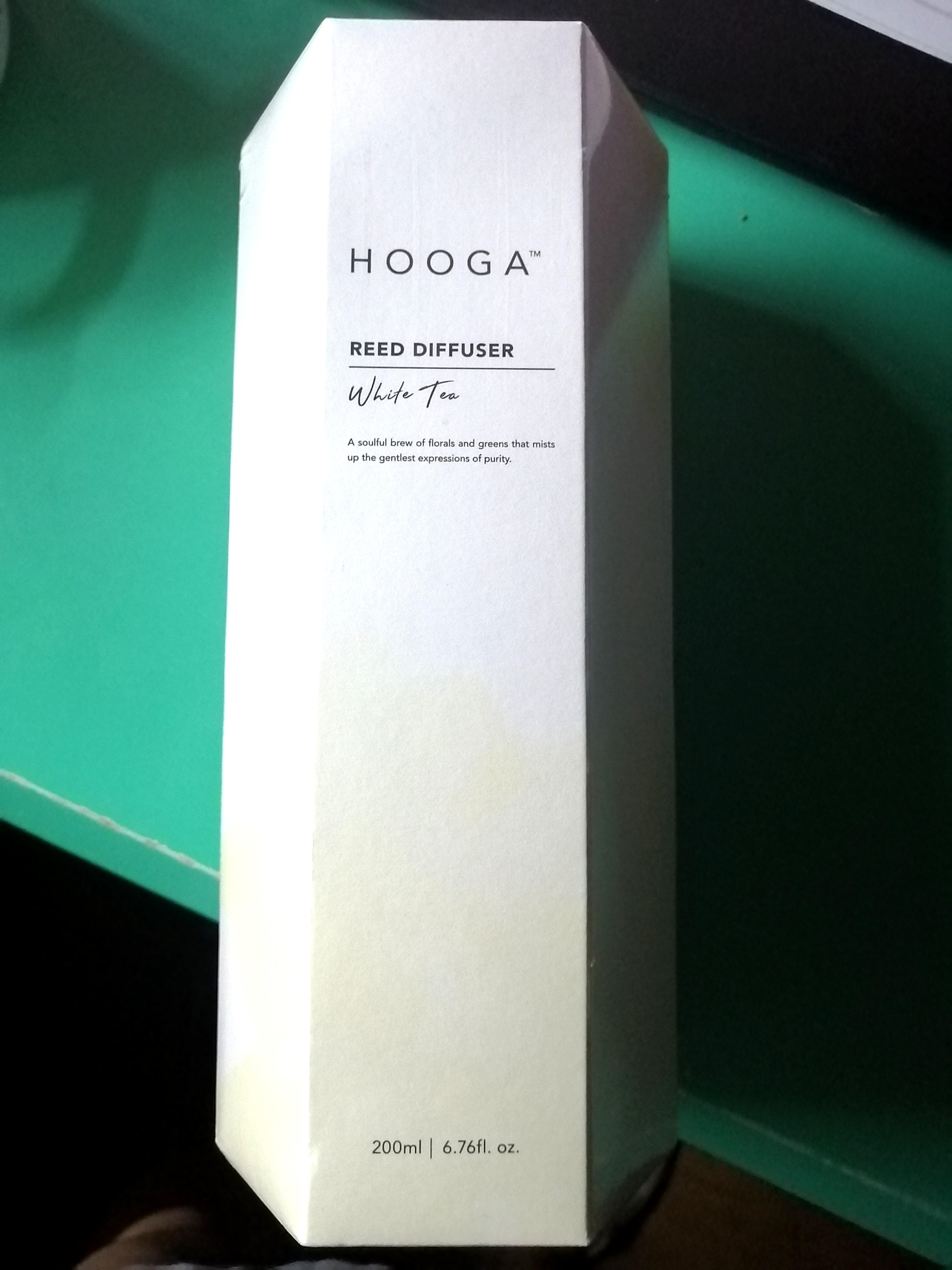HOOGA REED DIFFUSER WHITE TEA 200ml, Beauty & Personal Care, Bath ...