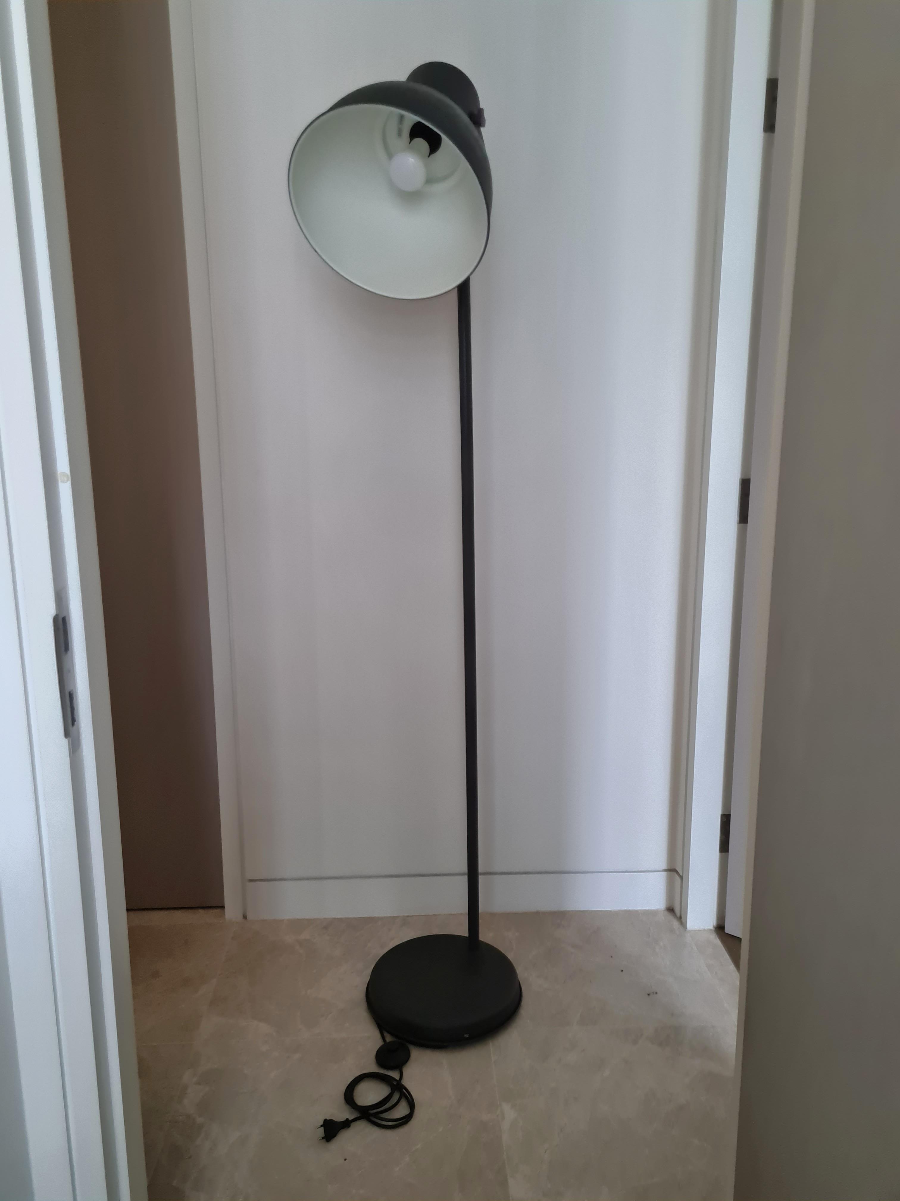 IKEA HEKTAR floor lamp, dark grey, Furniture & Home Living, Lighting ...