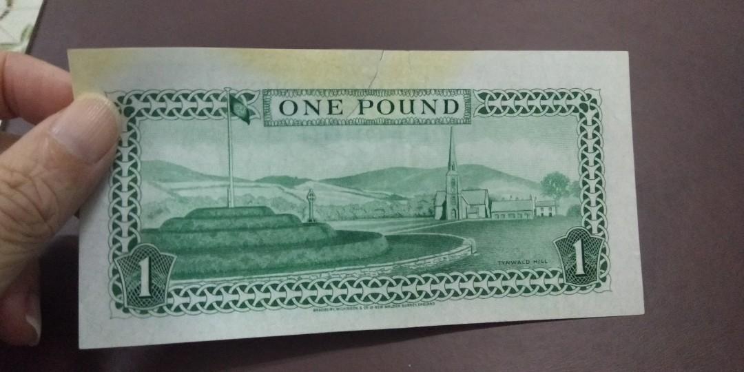 Isle of Man 1 pound 1983 bradvek polymer QEII note, Hobbies & Toys ...