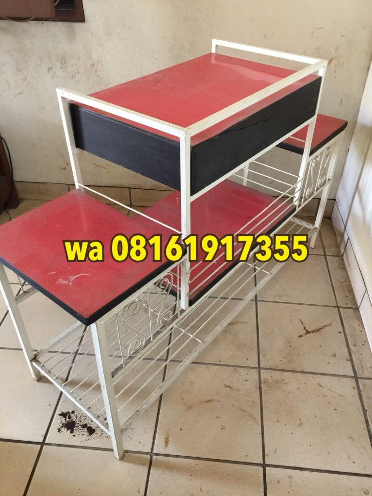Meja/ rak jadul, bahan besi, Perabotan Rumah di Carousell