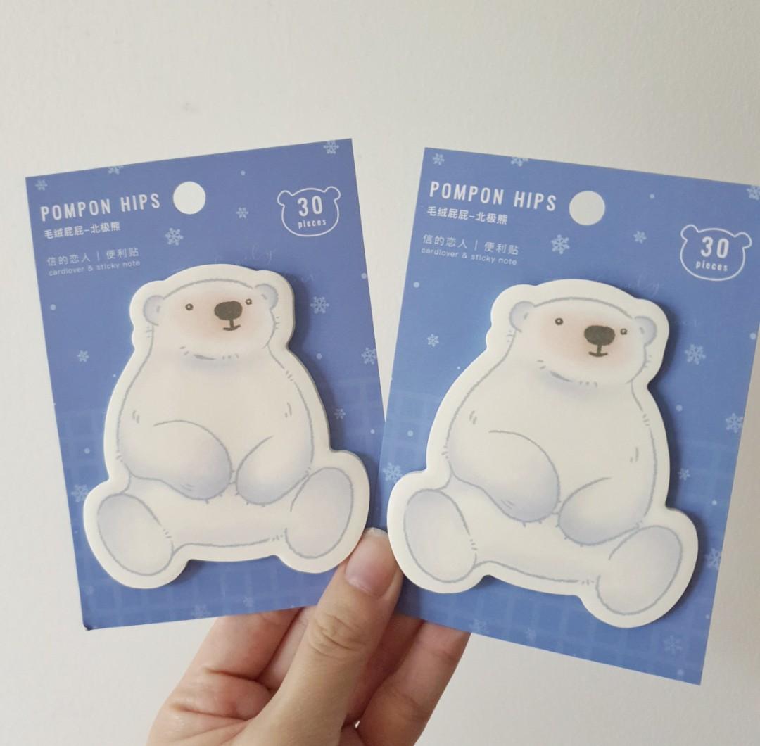 [N]Polar bear post it/sticky notes, Books & Stationery, Stationery on ...