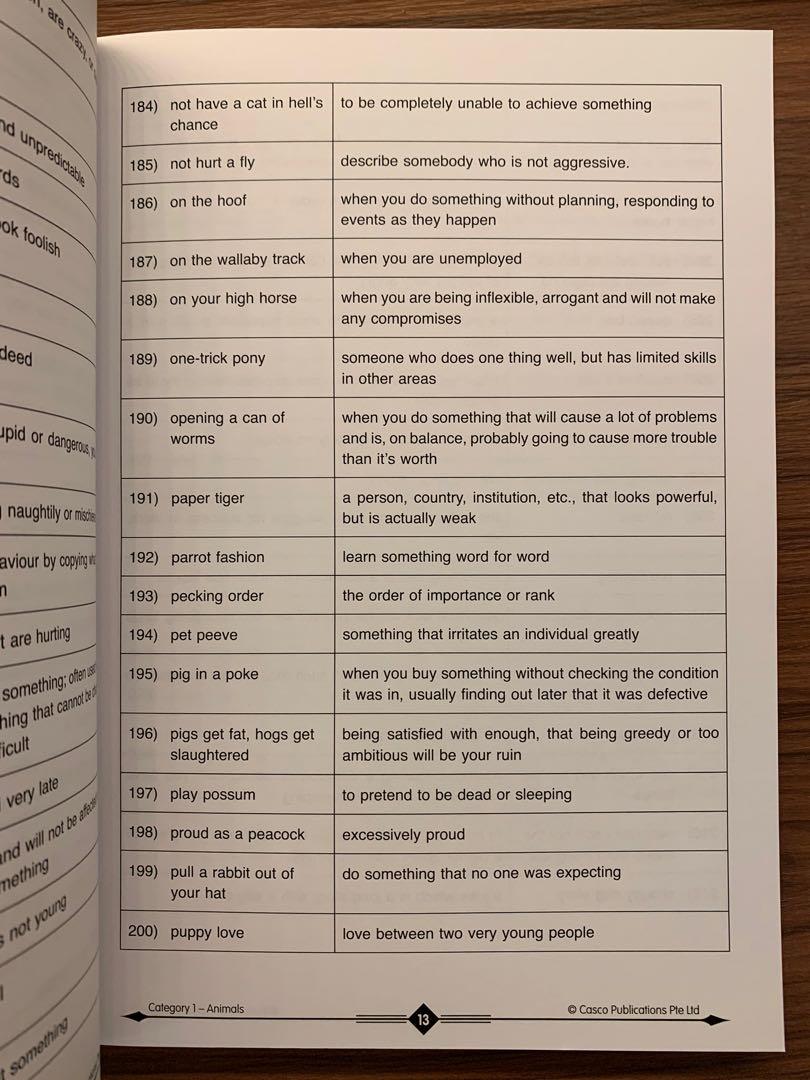 P5 English Idioms for Creative Writing, Hobbies & Toys, Books ...