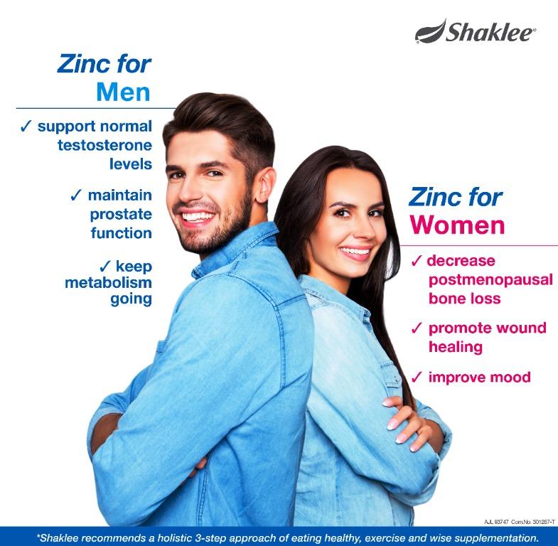 Shaklee Zinc Plus For Growth & Development, Health & Nutrition, Health ...
