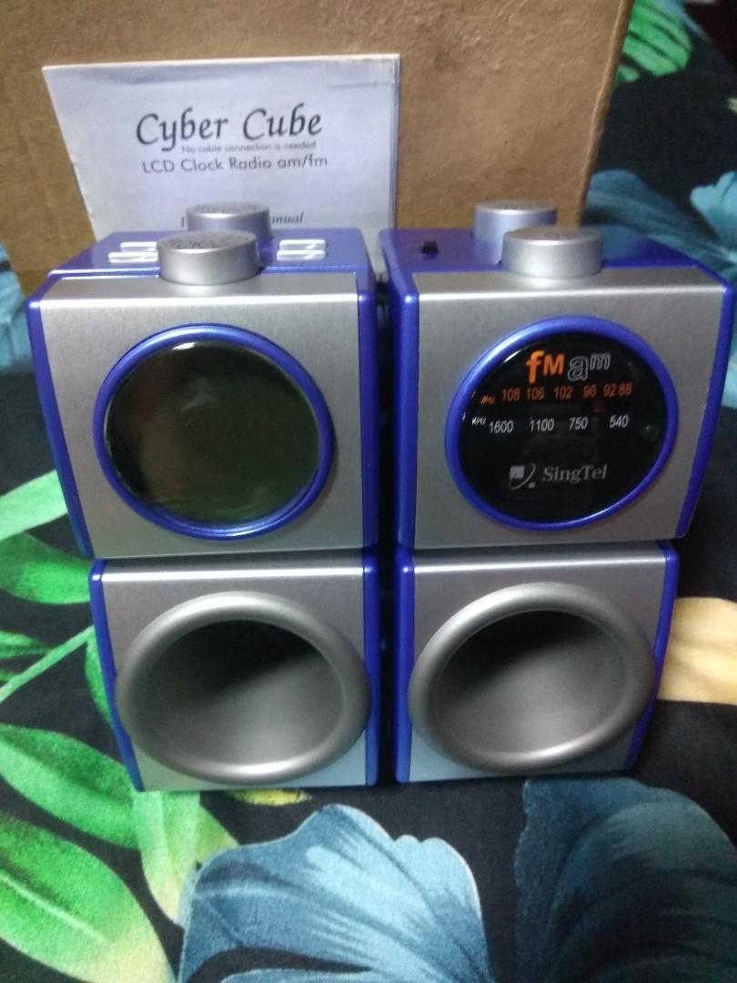 SINGTEL Cyber Cube LCD Clock Radio, Everything Else on Carousell