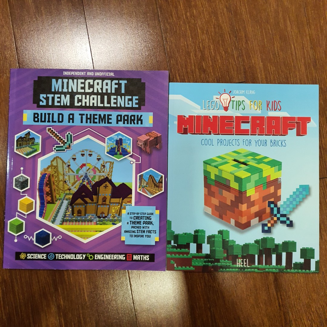 2 Minecraft Books - Lego tips / STEM build a theme park, Books ...